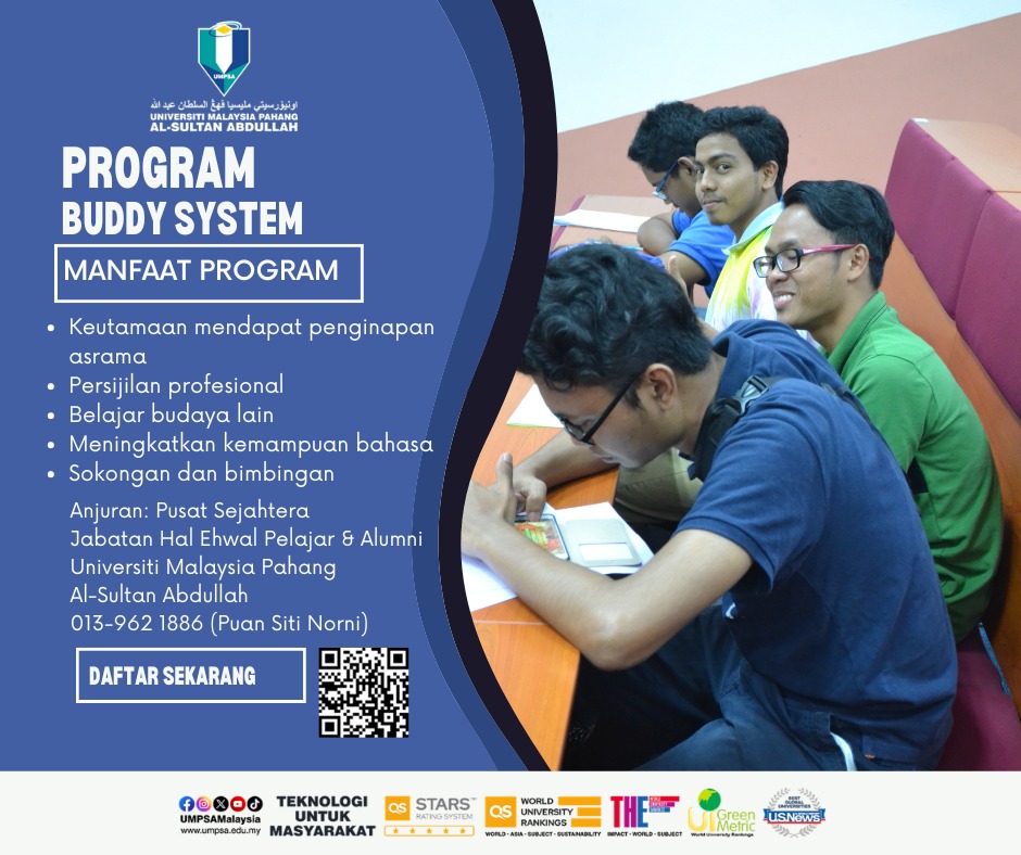PROGRAM BUDDY SYSTEM | Official Events of Universiti Malaysia Pahang Al-Sultan Abdullah